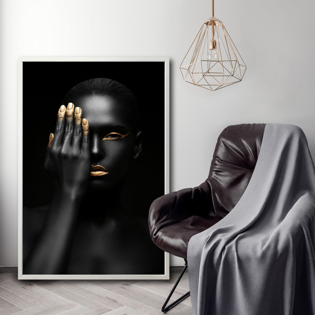 Cuadro Canvas Mujer Negra Africana con Dorado Elegante online para sala ...