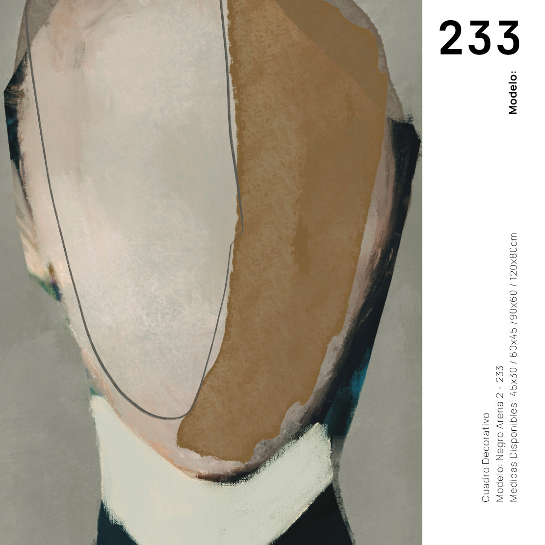 Cuadro Decorativo Abstracto Negro Arena 2-233 Rostro Modernos Cara Min ...