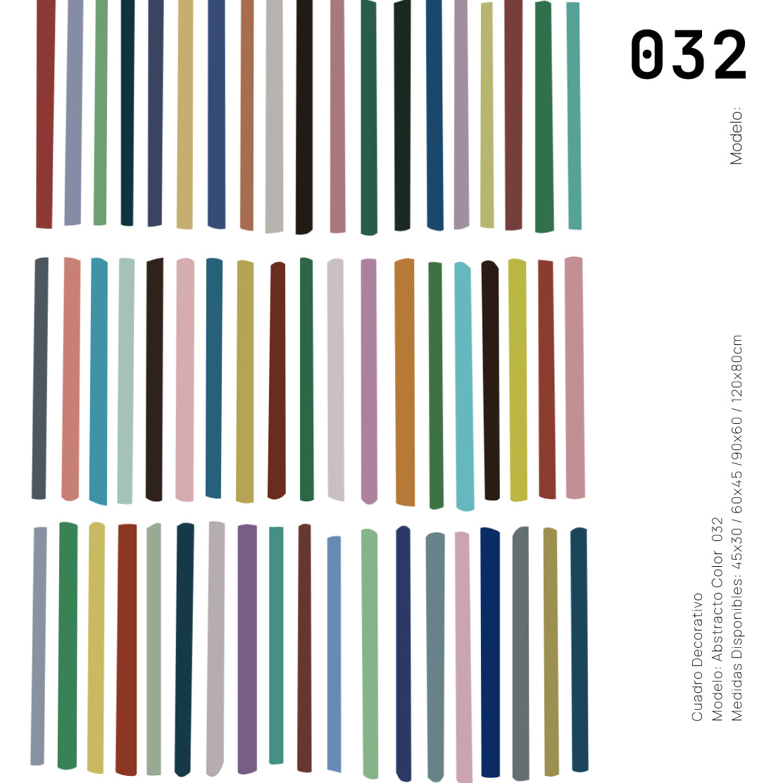 Cuadro Decorativo Abstracto Arte Geométrico Lineas de Colores para sala ...